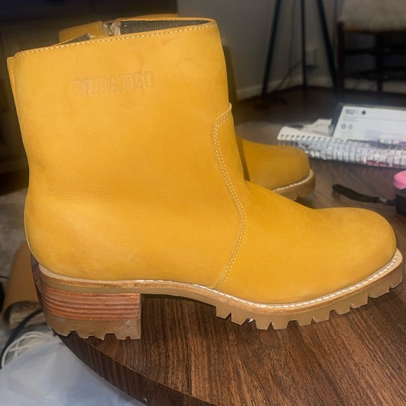 Durango | Shoes | Durango Gold Suede Leather Chunky Heel Lug Sole Side ...